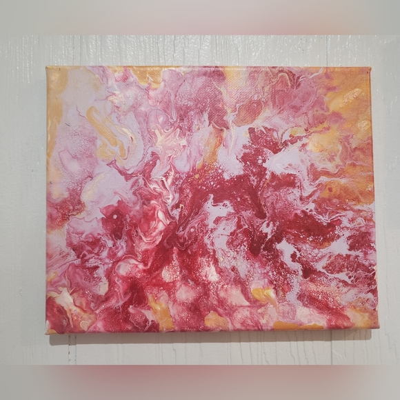 Art | Original 8x1 Canvas Acrylic Pour Painting Titled Into The Sun ...